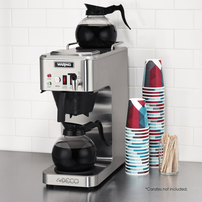 Waring WCM50P Automatic Coffee Brewer, Two Warmers, Hot Water Faucet ...
